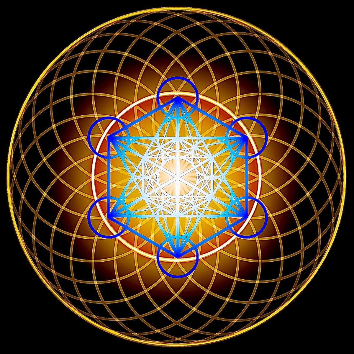 Metatron's Cube inside a New Flower of Life Print – Nature of Flowers