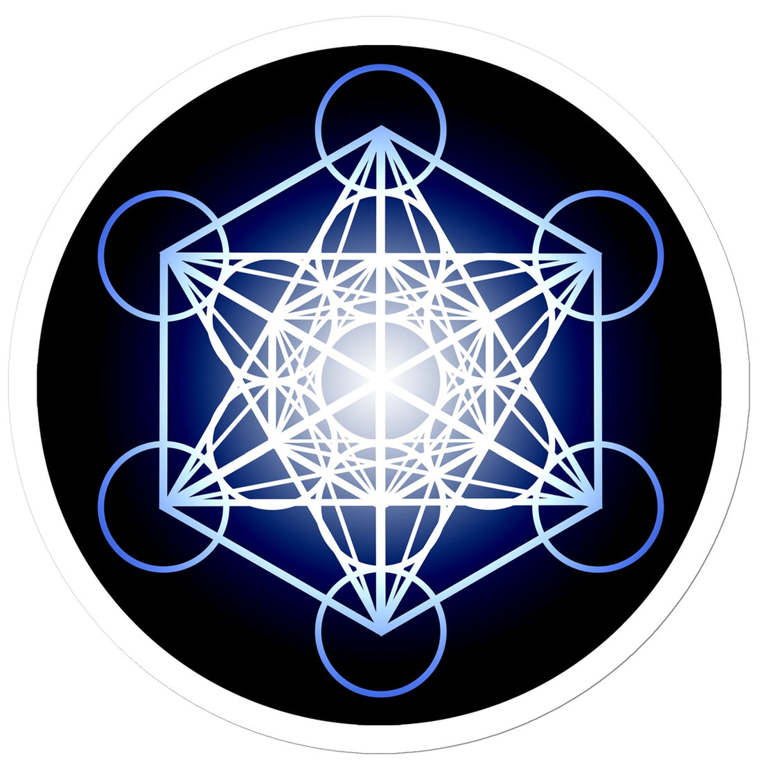 Metatron's Cube in Blue Sticker – Nature of Flowers