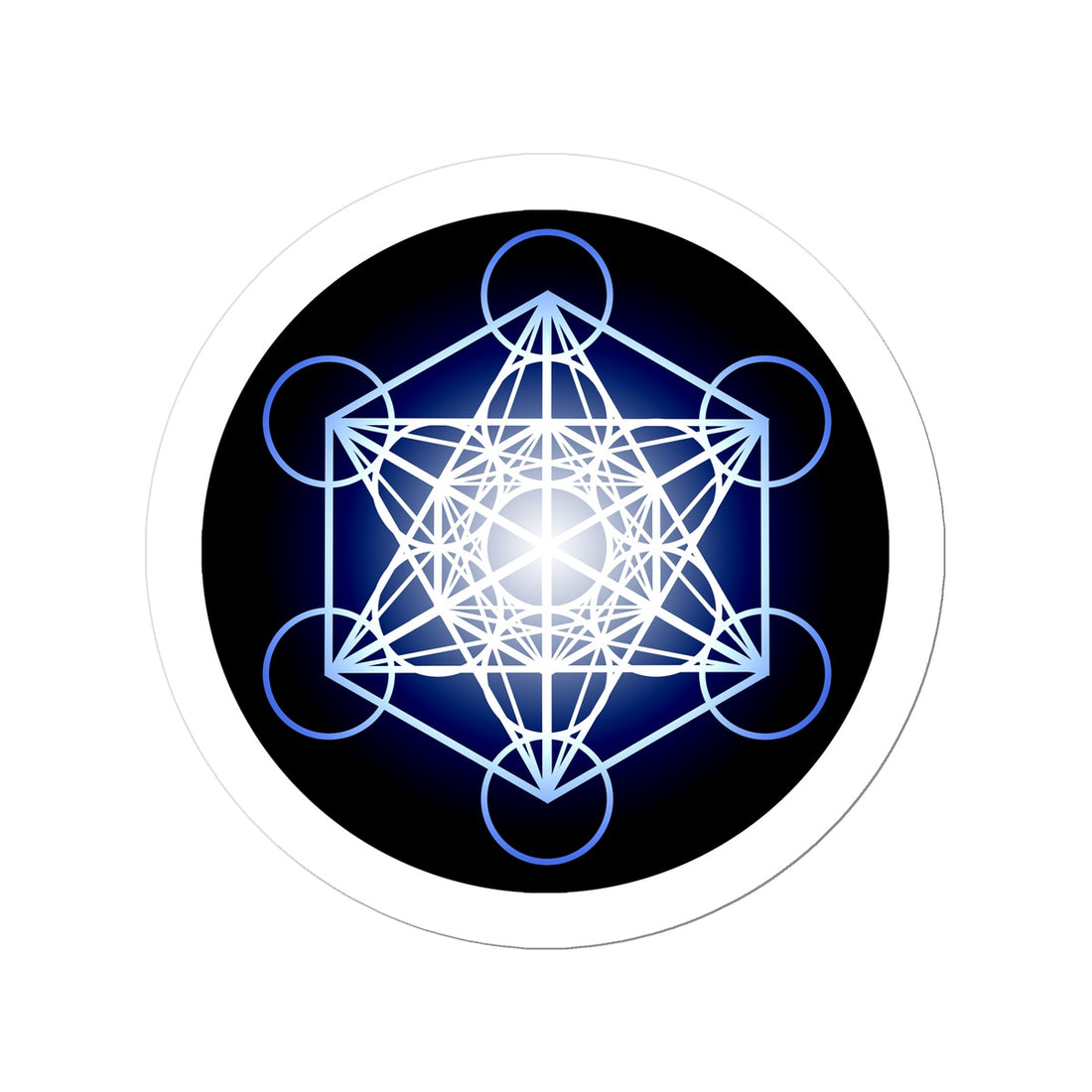 Metatron's Cube in Blue Sticker – Nature of Flowers